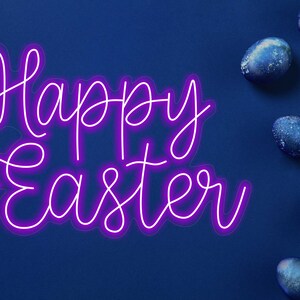 Happy Easter Neon Sign Easter Decor, Neon Sign Bedroom, Led Neon Sign ...