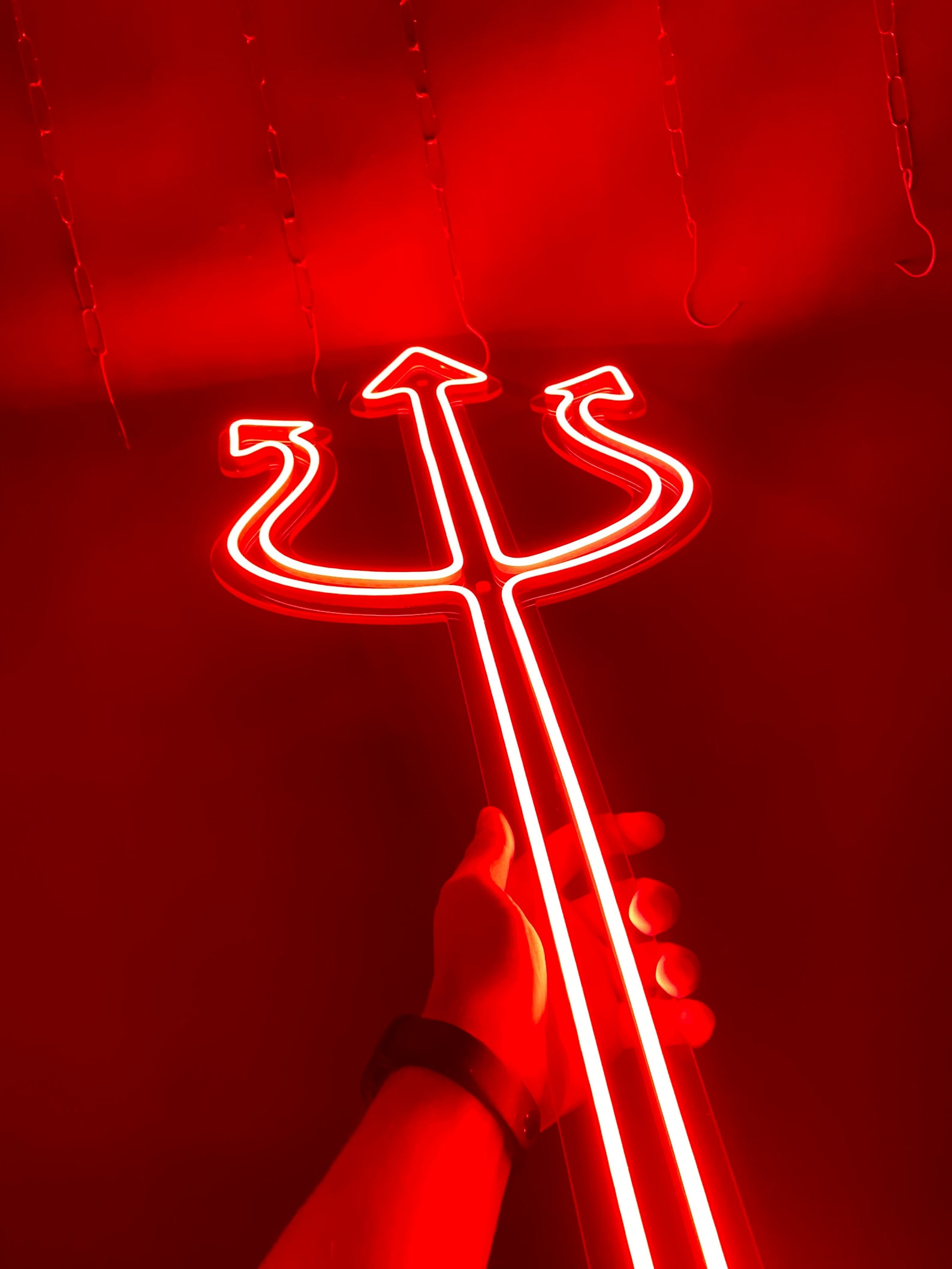 Devil Neon Sign Halloween Lights Demon Horns and Tail - Etsy