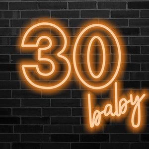 30th Birthday Neon Sign. Festive Decor for a Party. LED Signboard for ...