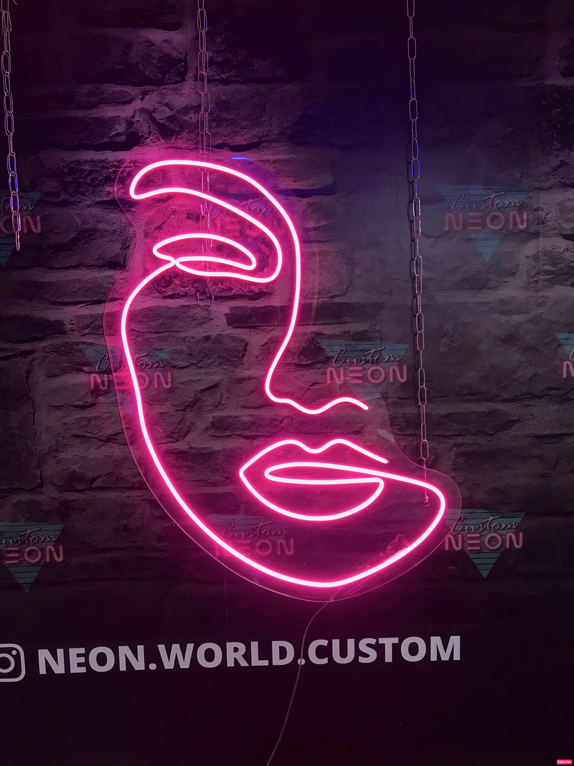 Abstract face girl neon sign Personalized gifts Home Decor | Etsy