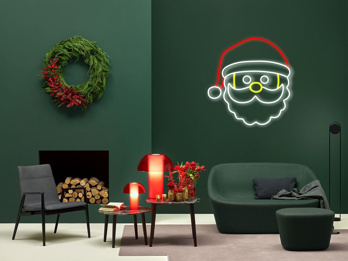 Santa LED Neon Sign for Wall Decor Christmas Neon Sign Santa - Etsy