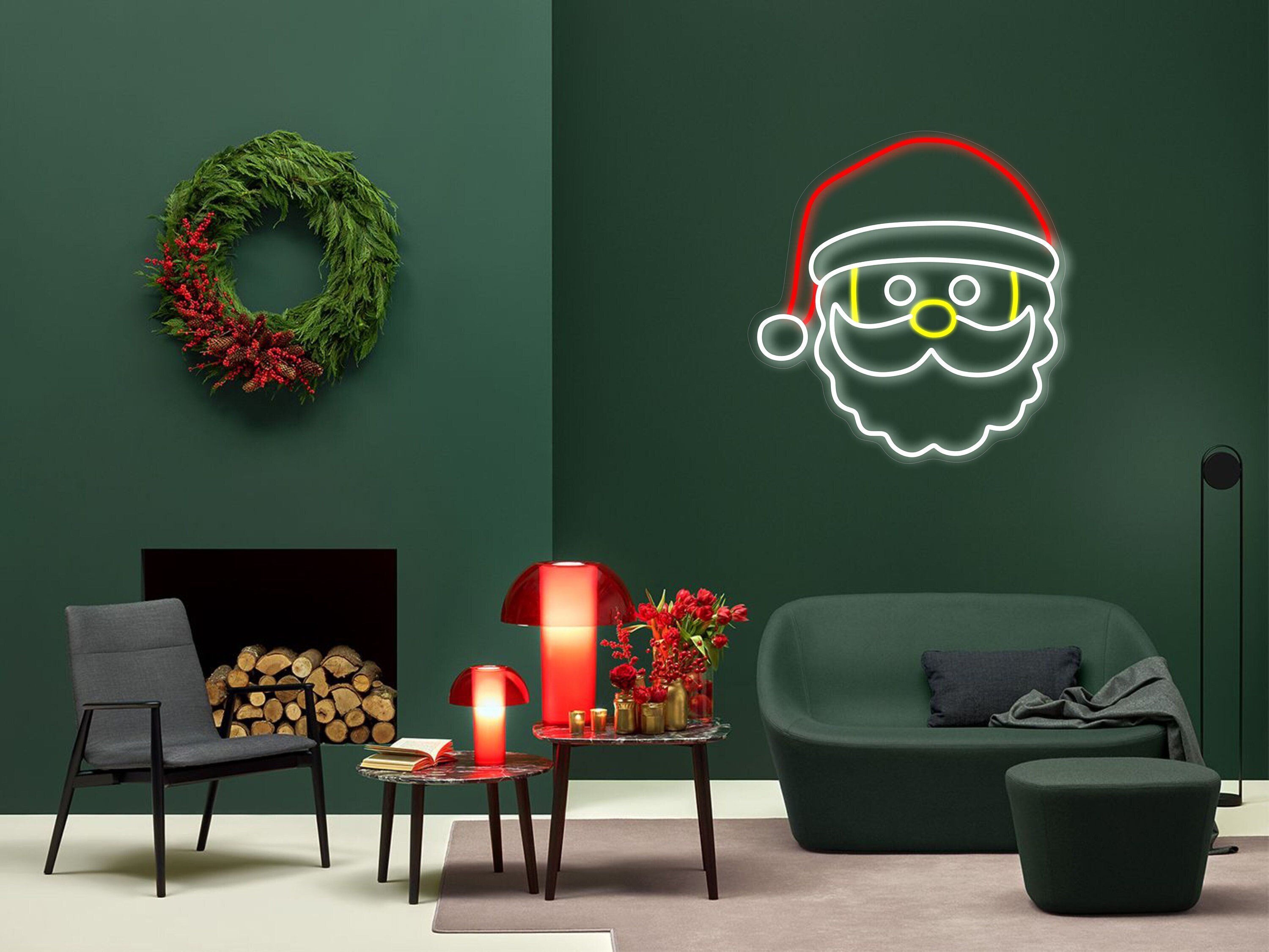 Santa LED Neon Sign for Wall Decor Christmas Neon Sign Santa | Etsy