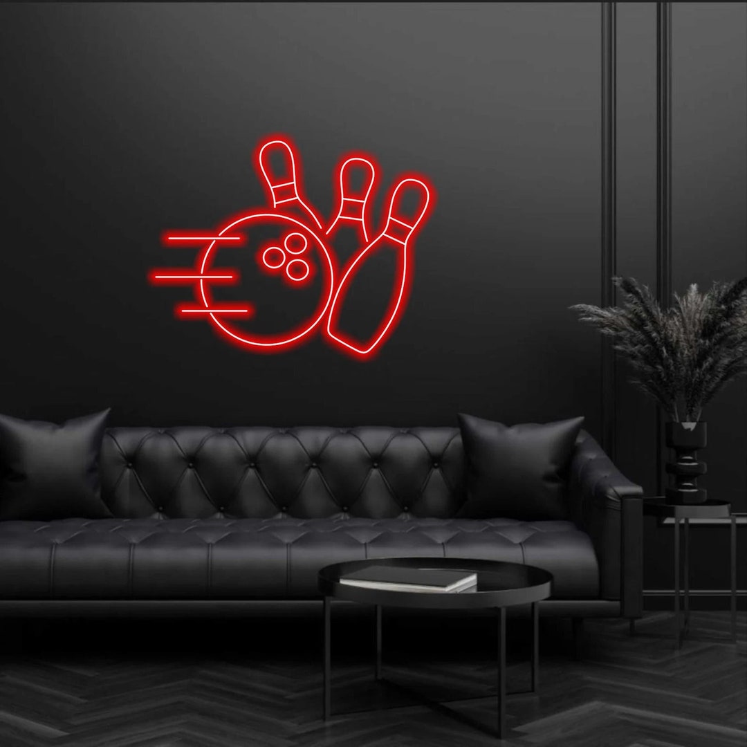Bowling Ball and Pin - Sports LED Neon Sign. Light Decor of the Game ...
