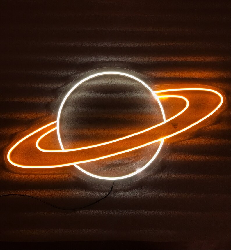 Planet Saturn Neon Sign Kids Space Bedroom Wall Decor. - Etsy