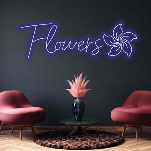 Flowers Neon Sign for Flower Shop. Sign for a Store - Etsy