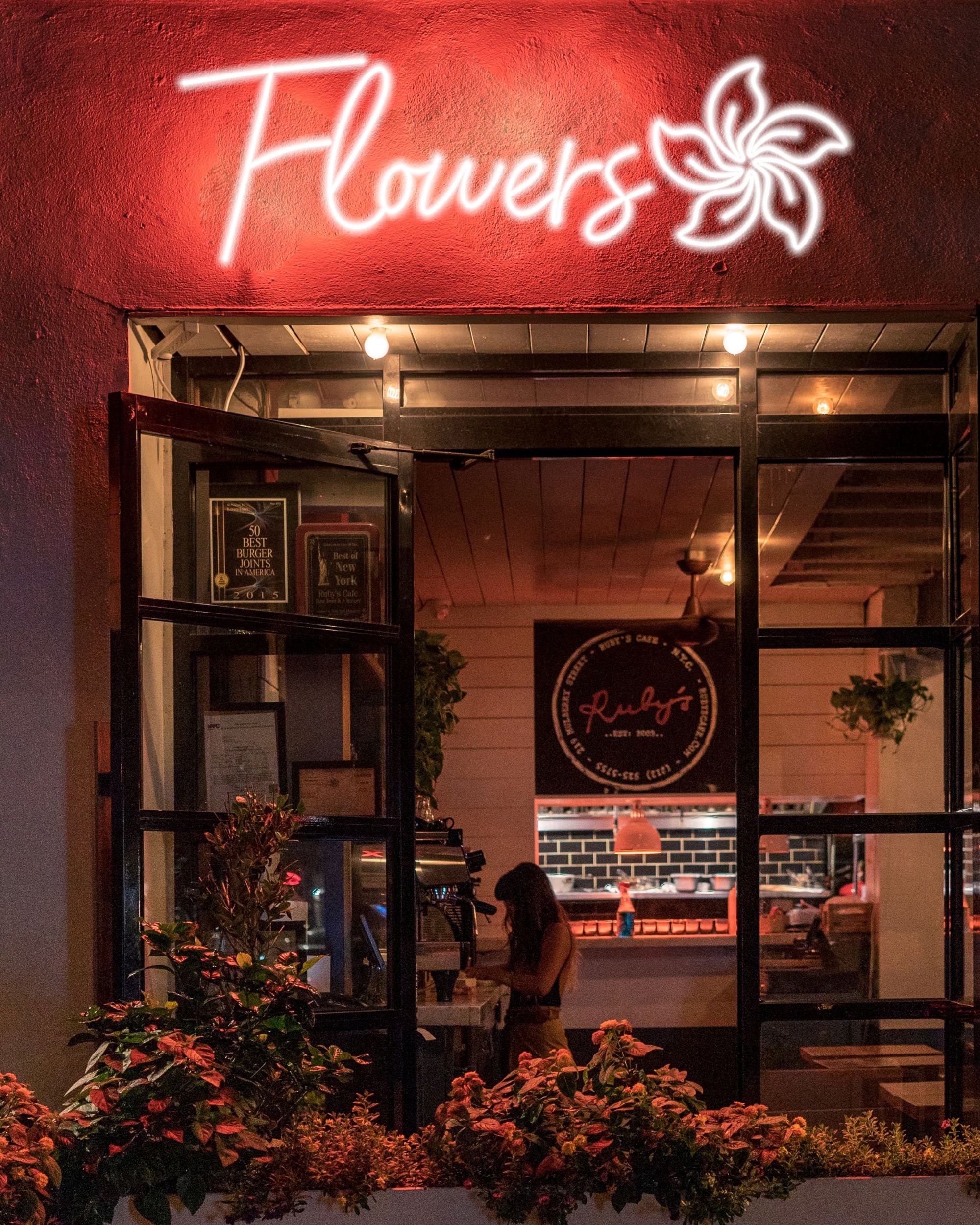 Flowers Neon Sign: Illuminated Flower Shop Decor - Etsy