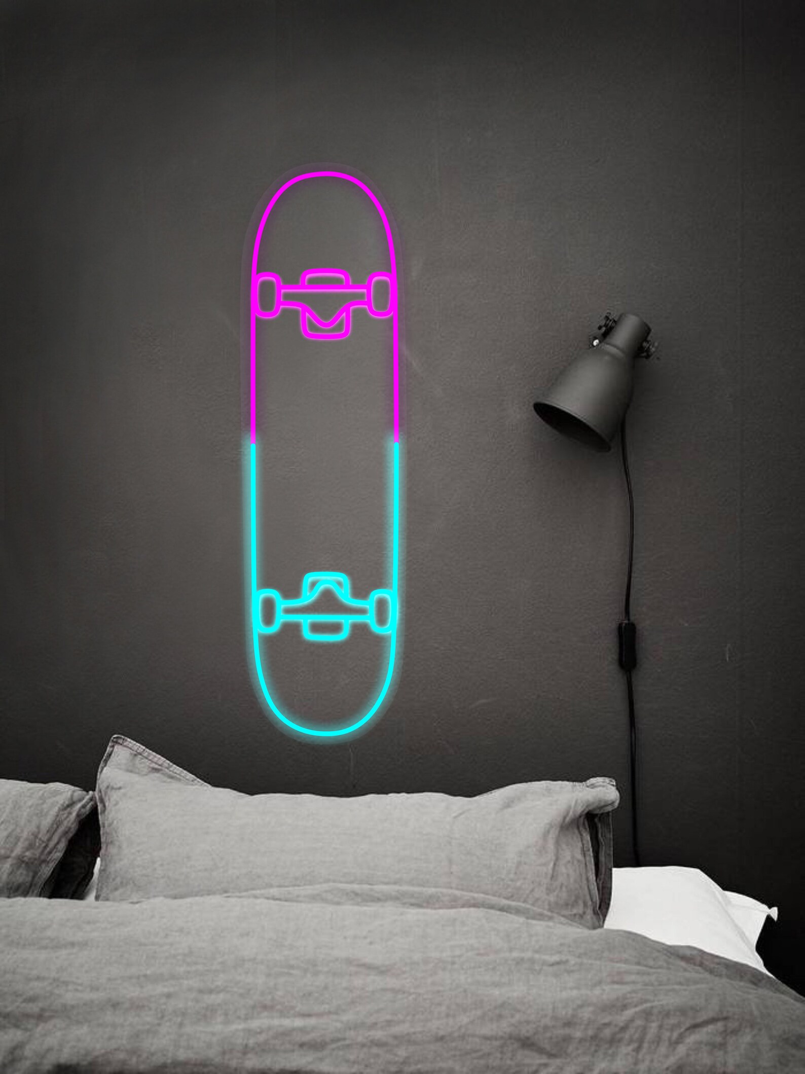 Skateboard Neon Sign Skateboard Art Skateboard Decor Teen - Etsy
