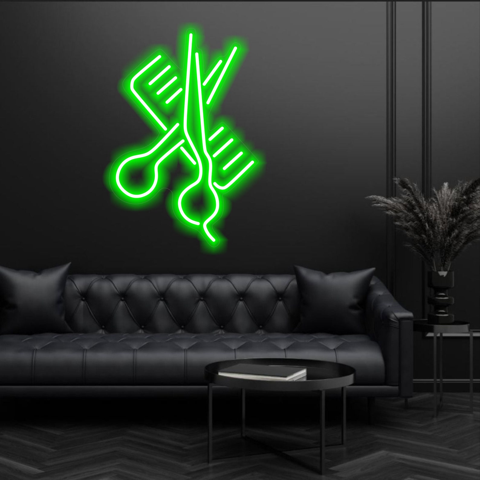 Barber Shop Neon Sign Scissors Neon Sign Hair Beauty Salon | Etsy