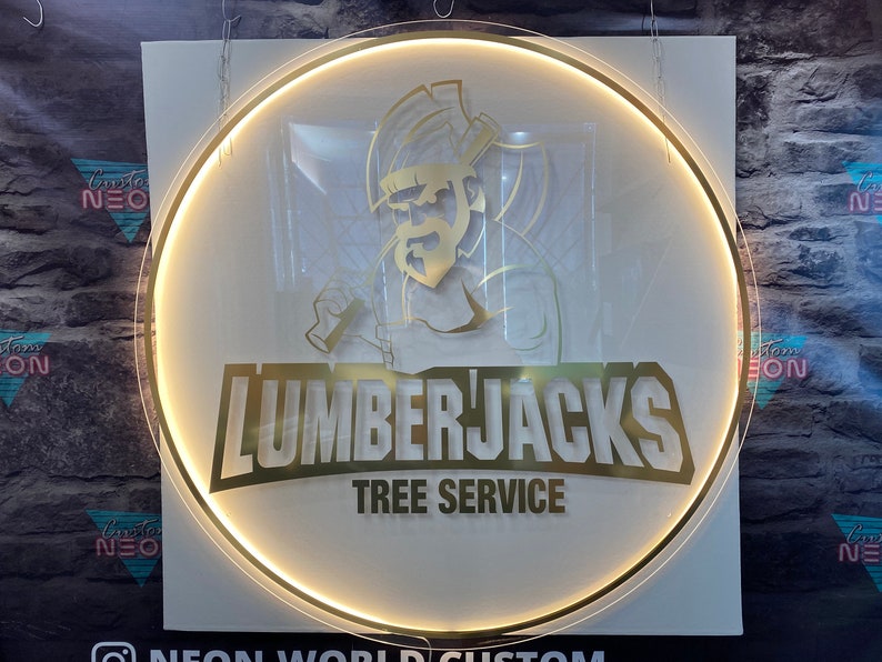 Acrylic Sign for Business. Golden Mirrored Logo for Advertising. All ...