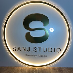 Acrylic Sign for Business. Golden Mirrored Logo for Advertising. All ...
