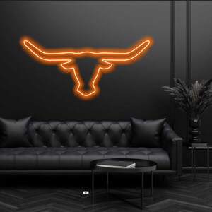 Longhorn Bull Neon Sign for Decor. Steer Head Neon - Etsy