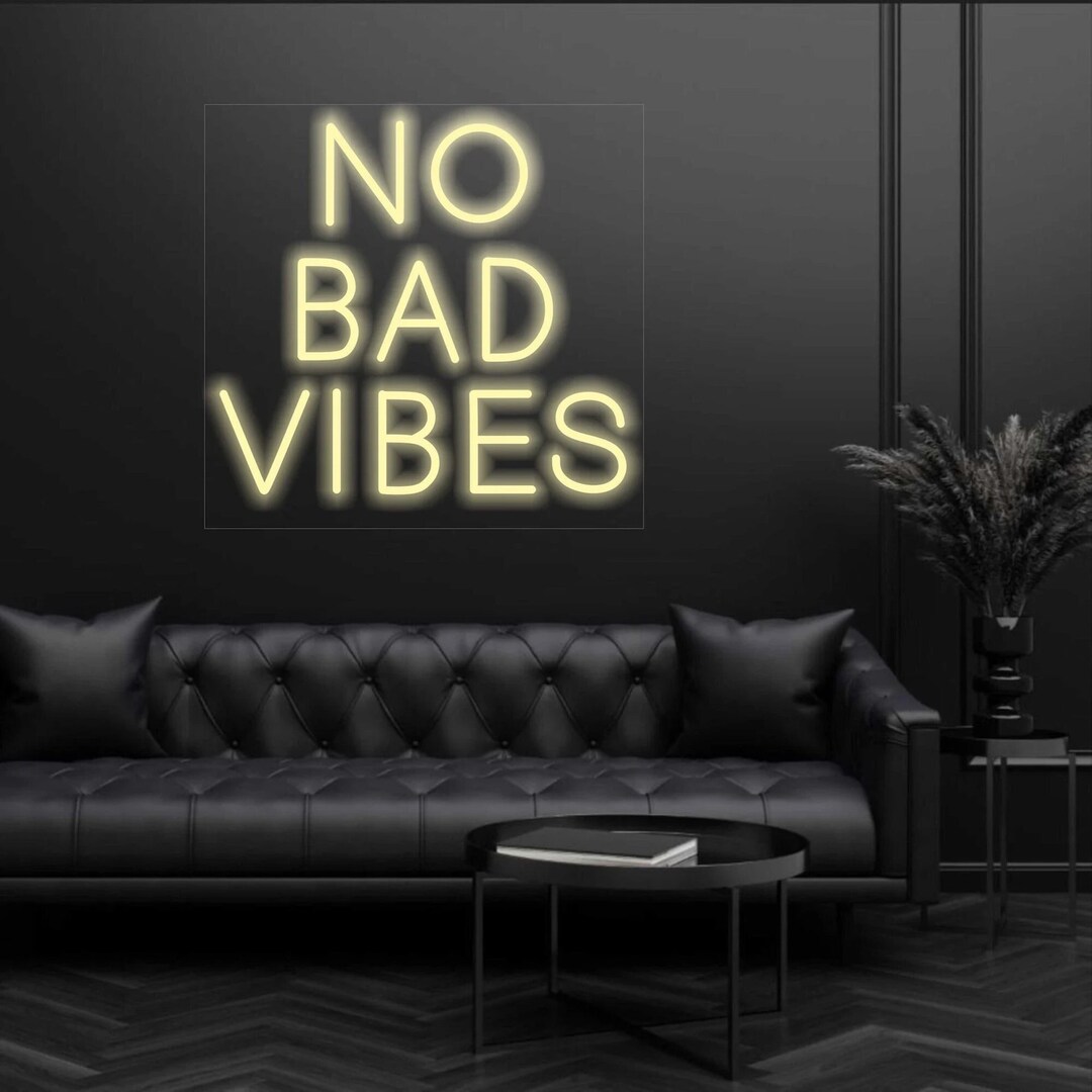 No Bad Vibes Neon Sign: LED Bar Decor - Etsy