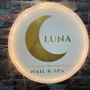Acrylic Sign for Business. Golden Mirrored Logo for Advertising. All ...