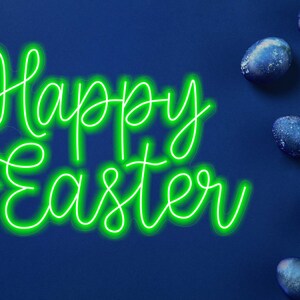 Happy Easter Neon Sign Easter Decor, Neon Sign Bedroom, Led Neon Sign ...