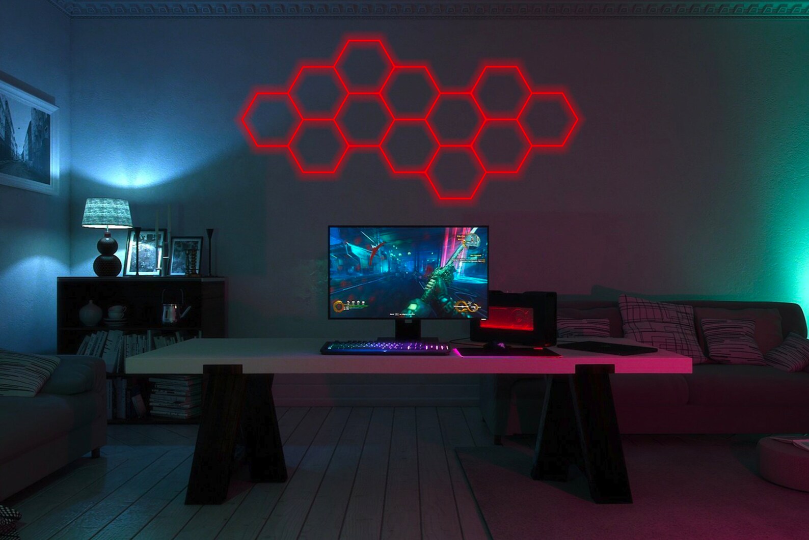 Honeycomb Neon LED Panel Hexagonal. Stock Exchange Office - Etsy