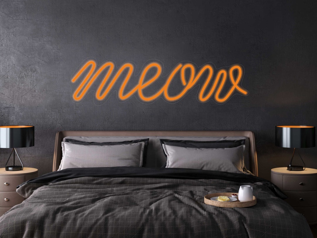 Meow Neon Sign - Kitty Lover Decor. Pet Shop Decor - Etsy
