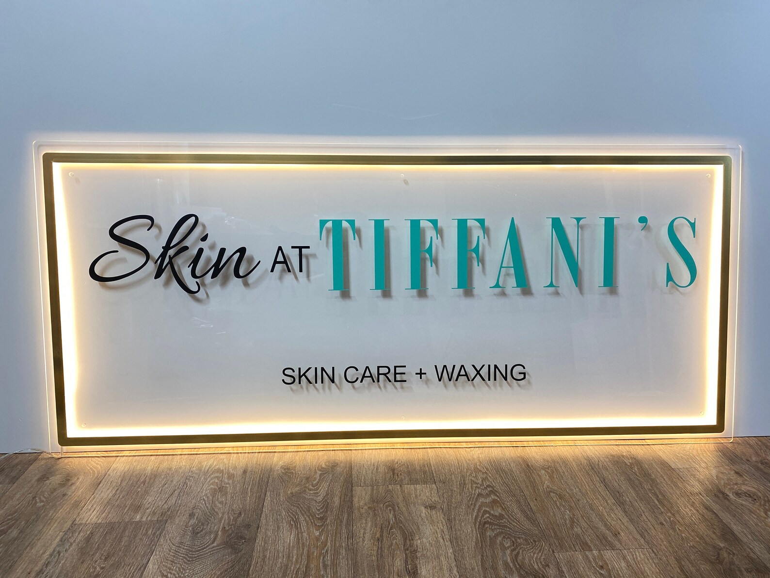 Acrylic Logo Plate Mirror Gold With Backlight. Reception Desk - Etsy