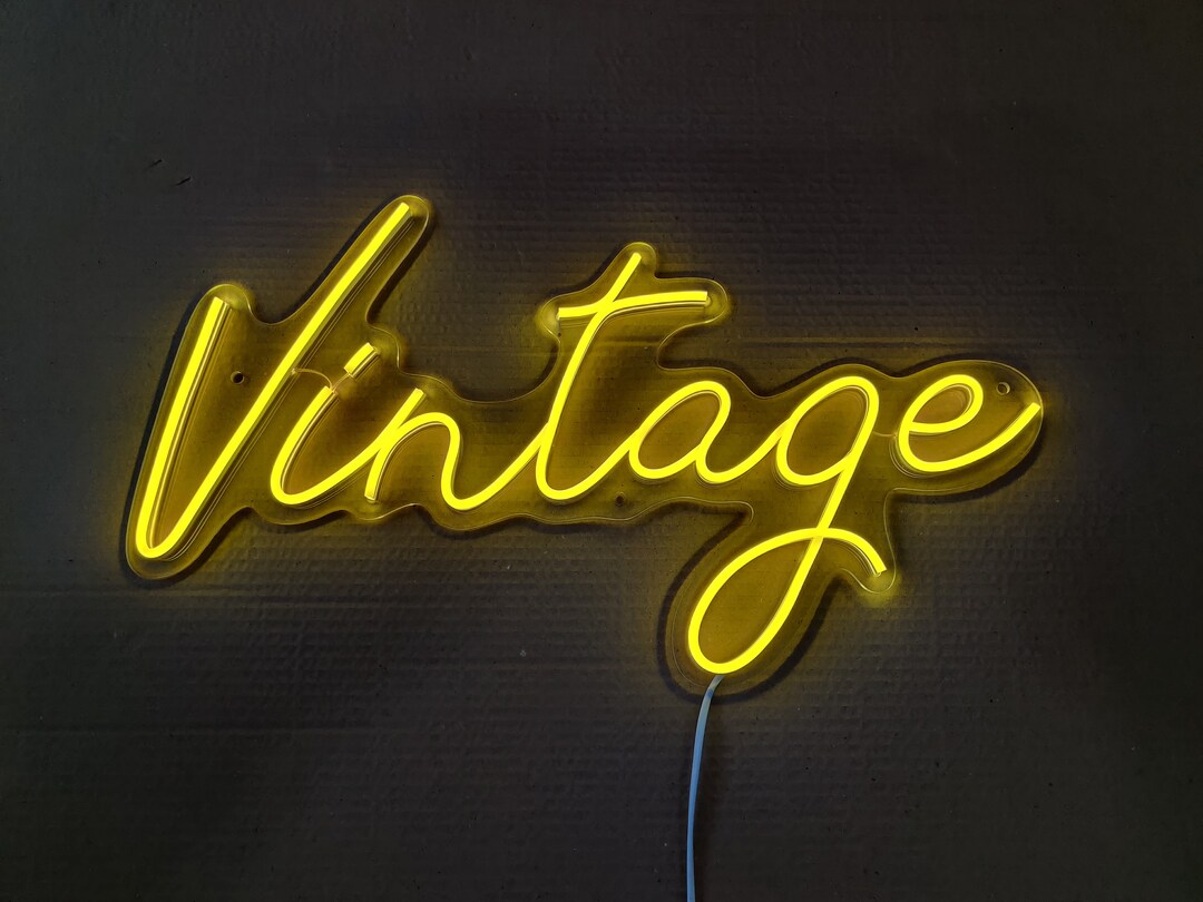 Vintage Neon Sign for Shop. Store Sign for Second Hand or Vintage ...