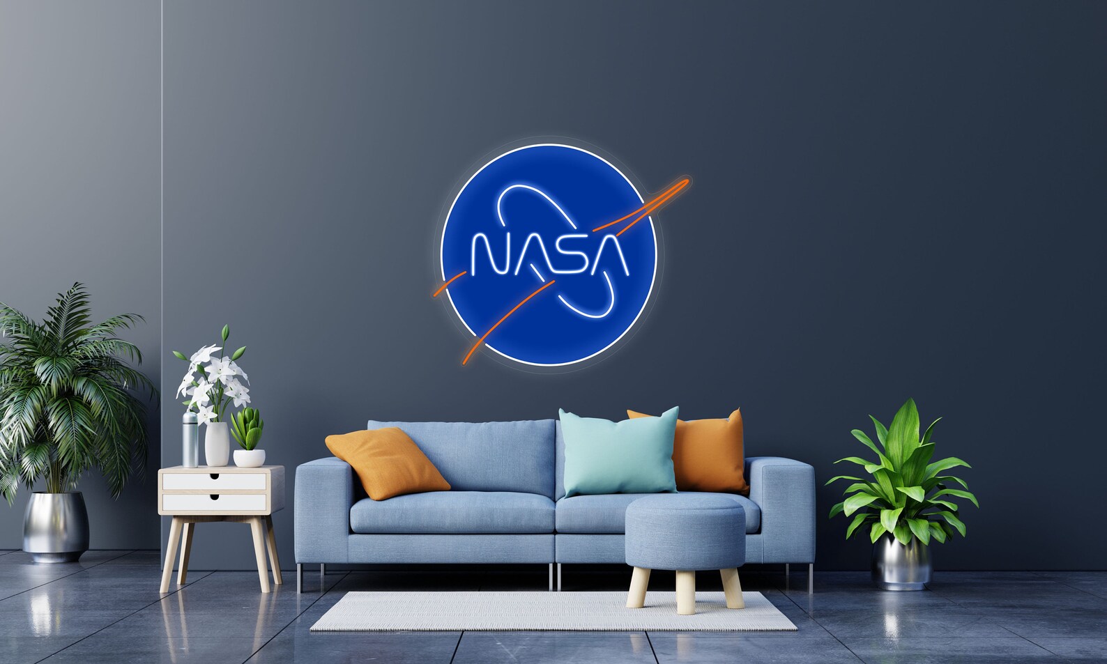 NASA Neon Sign Custom Neon Sign Nasa logo Nasa party Neon | Etsy