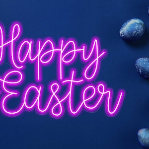 Happy Easter Neon Sign Easter Decor, Neon Sign Bedroom, Led Neon Sign ...