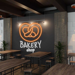Bakery Shop Neon Sign - Pretzel, Led Neon Sign, Coffee Bar Sign, Cafe ...