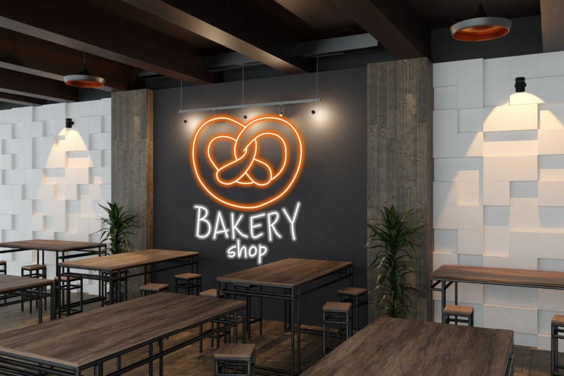 Bakery Shop Neon Sign Pretzel Led Neon Sign Coffee Bar - Etsy