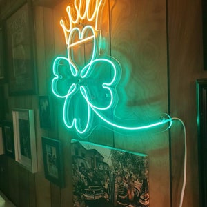 Four Leaf Clover Neon Sign, Neon Wall Sign, Trendy Wall Art, Lucky ...