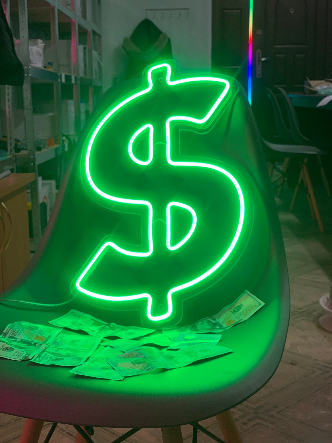 Dollar Sign Neon Sign - Bright Money Symbol for Your Space - Etsy