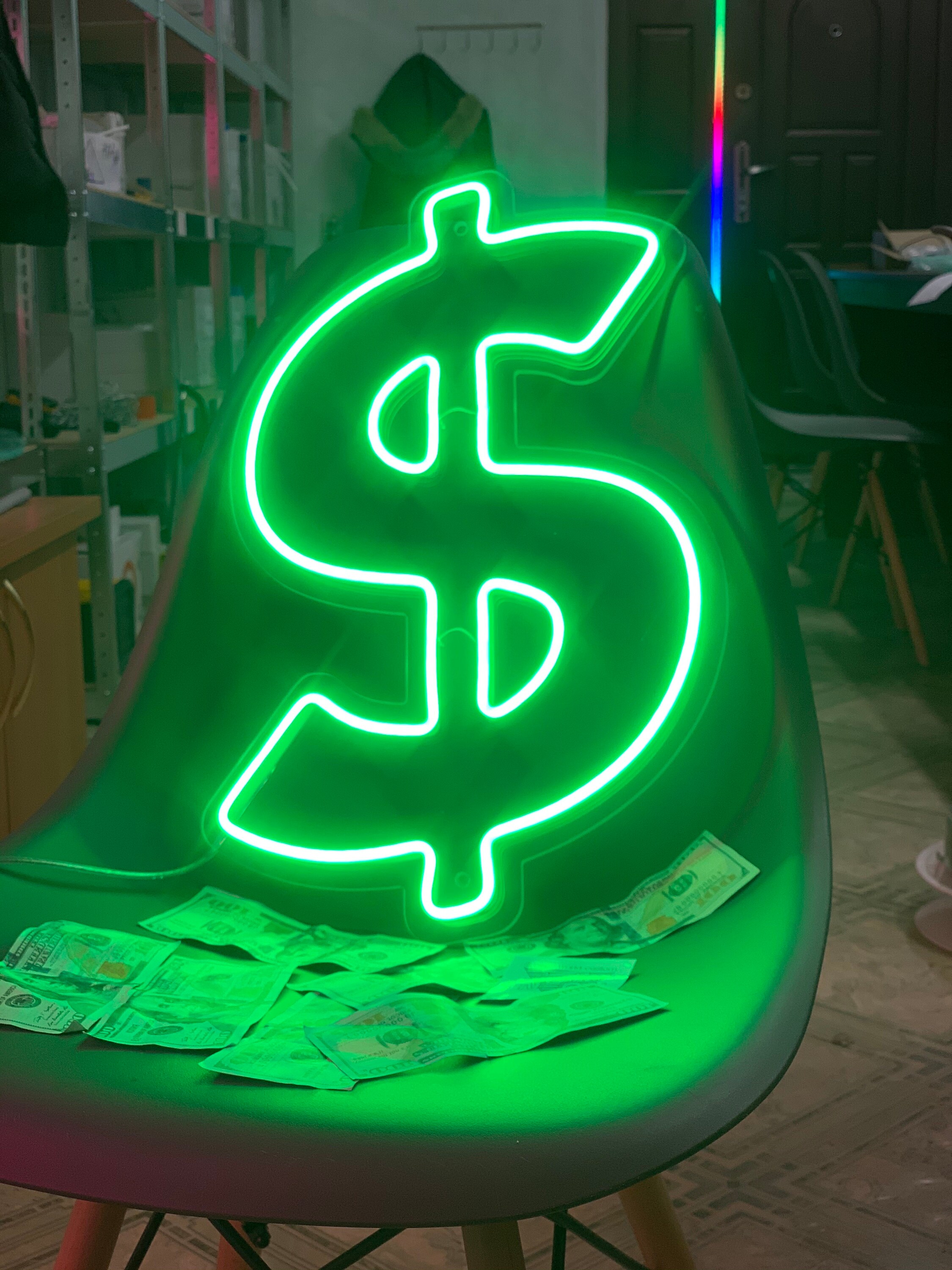 Dollar Sign Neon Sign - Bright Money Symbol for Your Space - Etsy