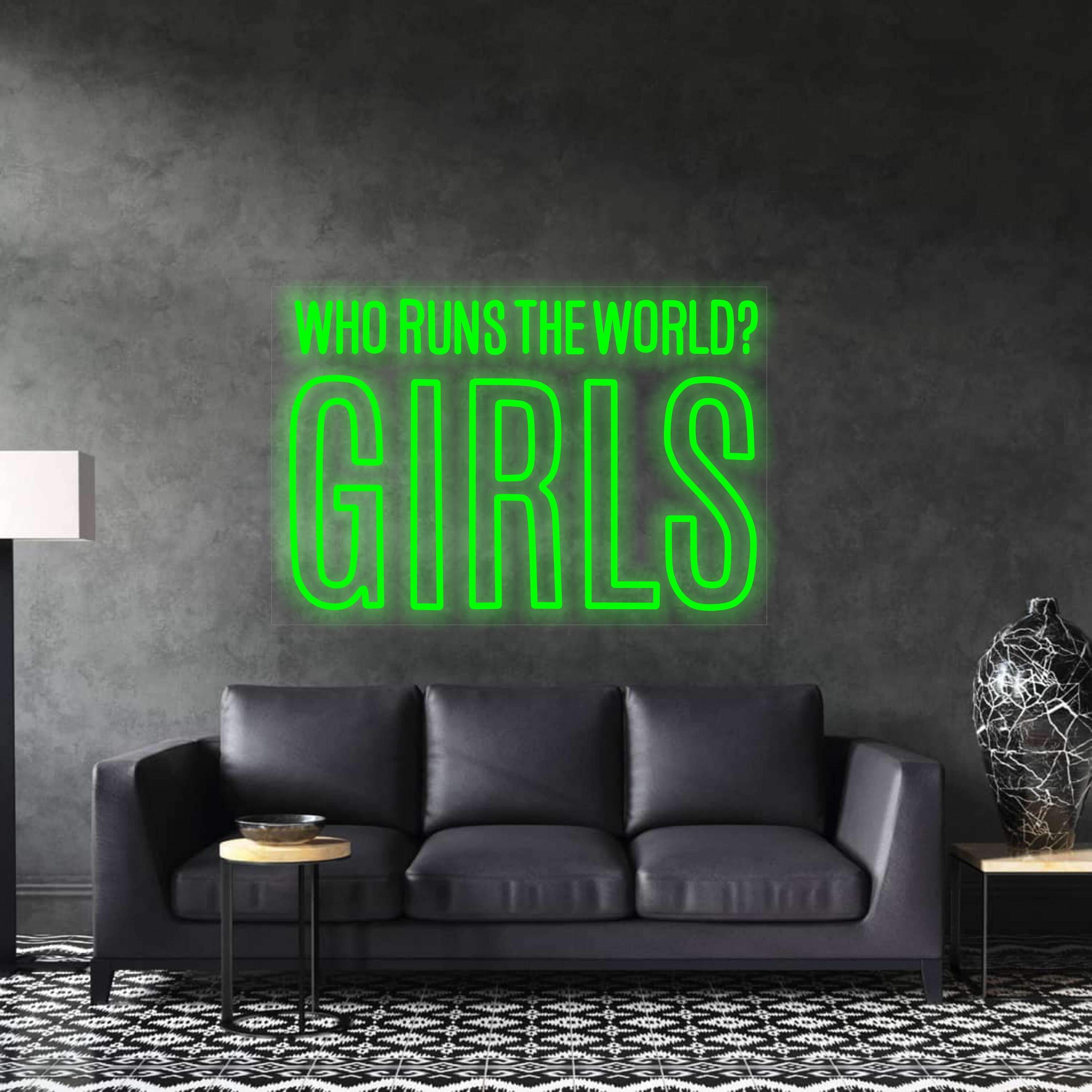 Who Runs the World Girls Neon Sign Neon Sign Quote Feminist | Etsy