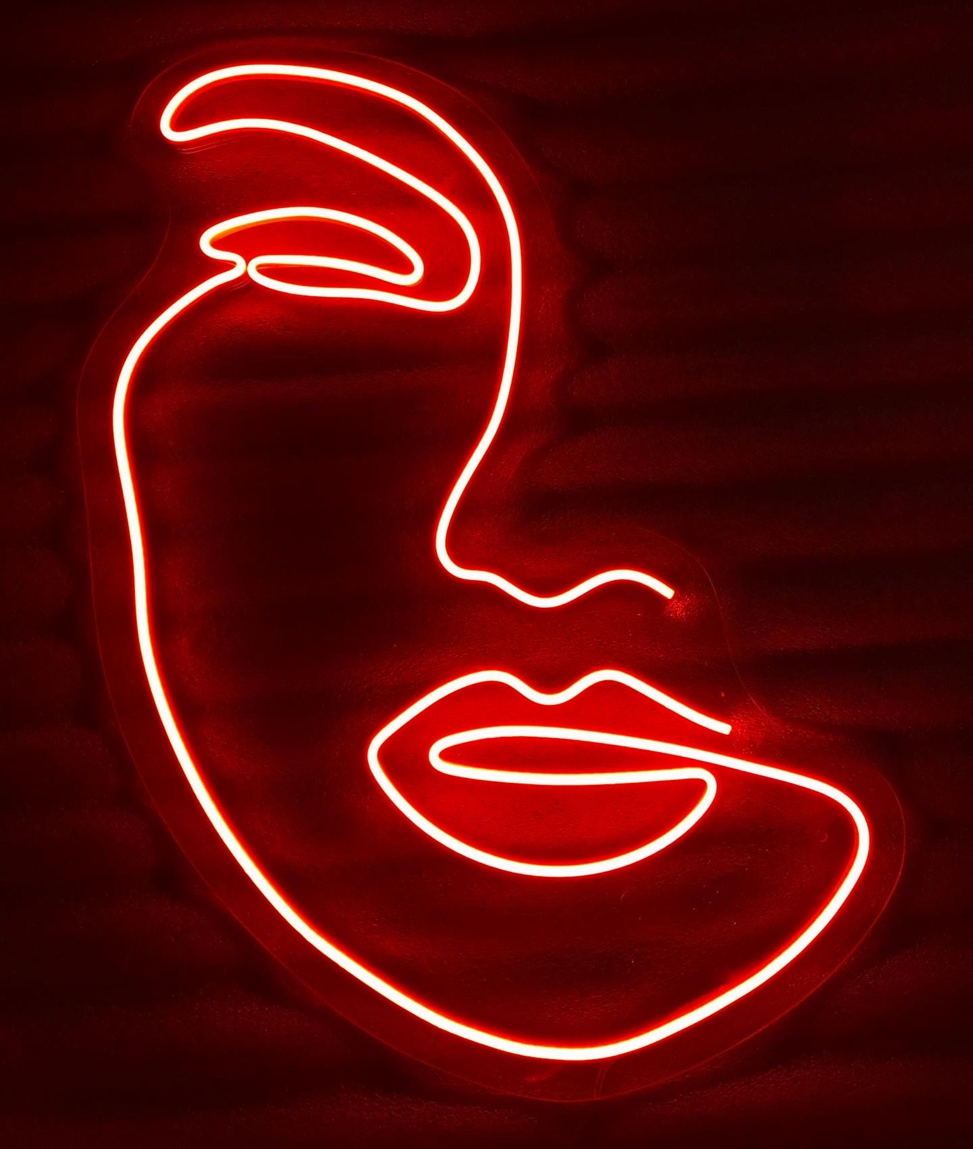 Abstract Face Girl Neon Sign Personalized Gifts Home Decor | Etsy