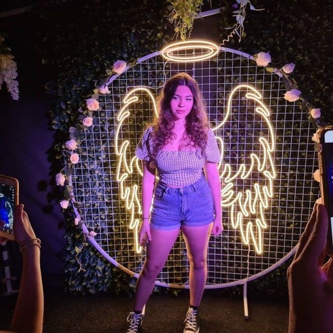 Wings and Halo Neon Sign Cosplay for Photoshoot. Decor for - Etsy