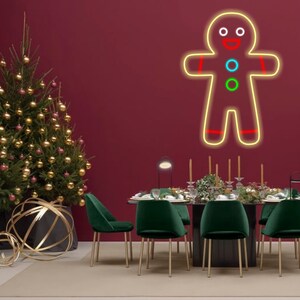 Gingerbread Man Neon Sign, Gingerbread Decor, Led Fairy Lights ...