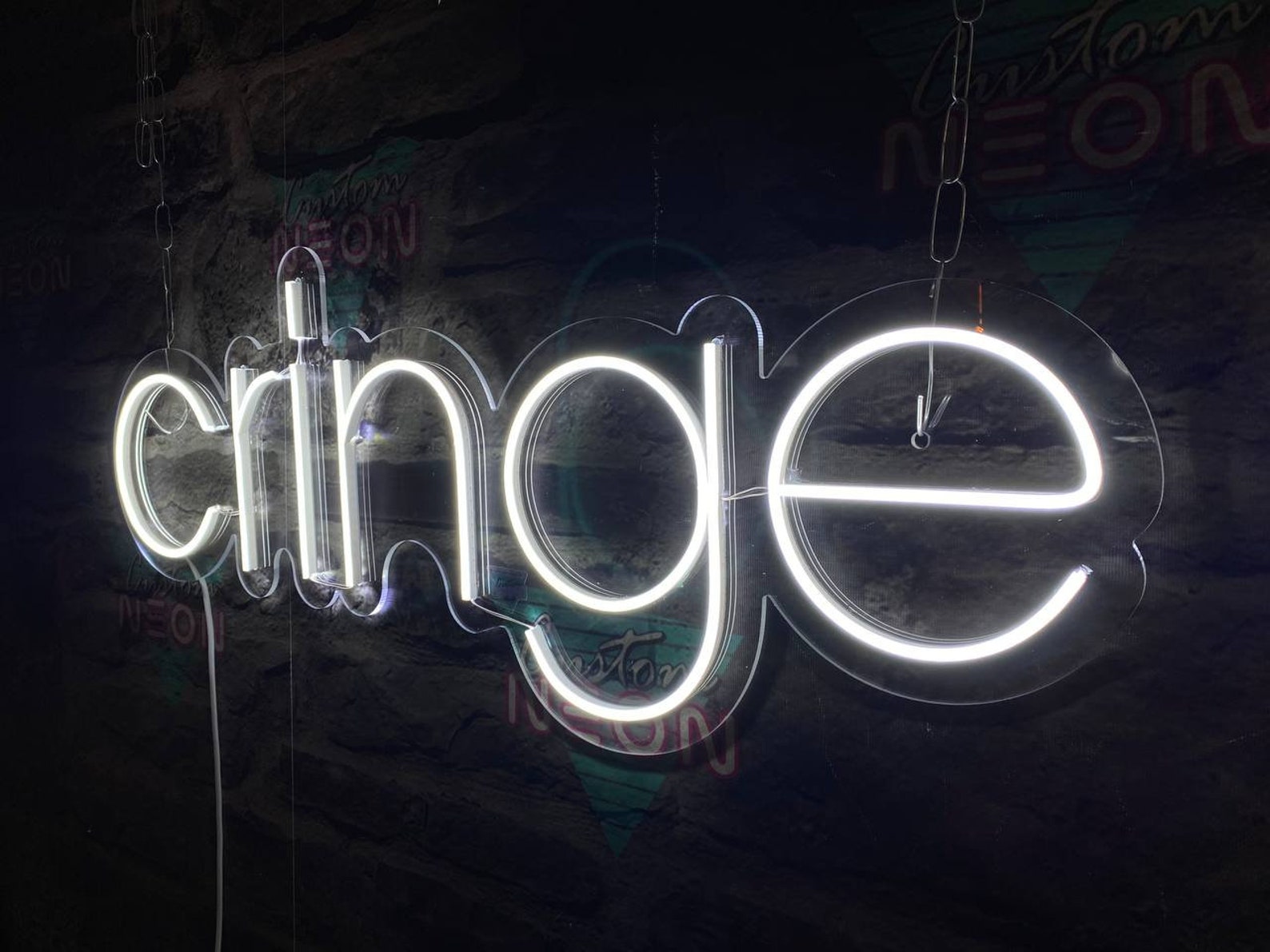 Cringe neon sign Teen girl room decor Teen boy gift Neon | Etsy