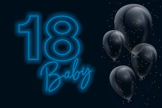 18th Birthday Background Blue