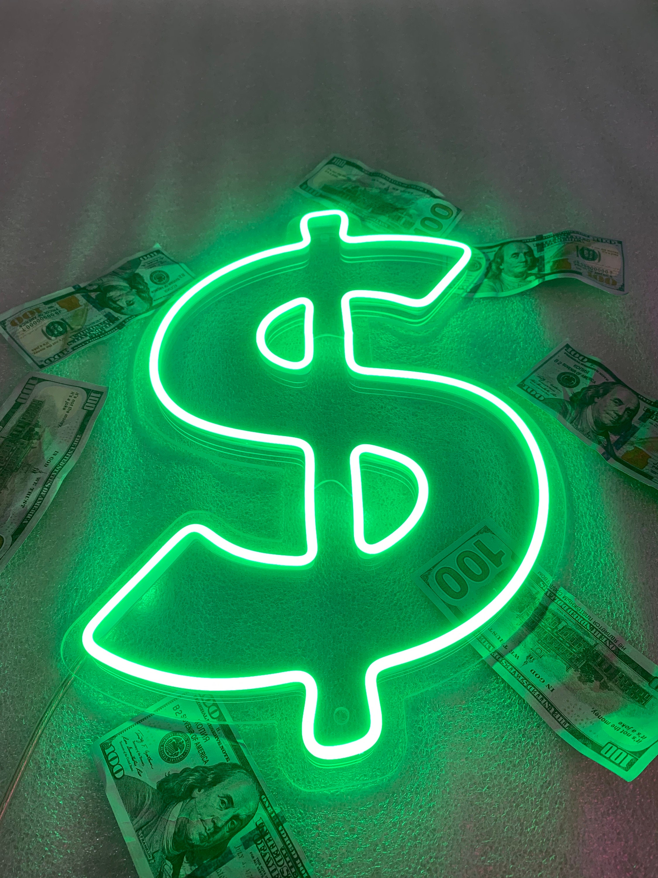 Dollar Sign Neon Sign - Bright Money Symbol for Your Space - Etsy