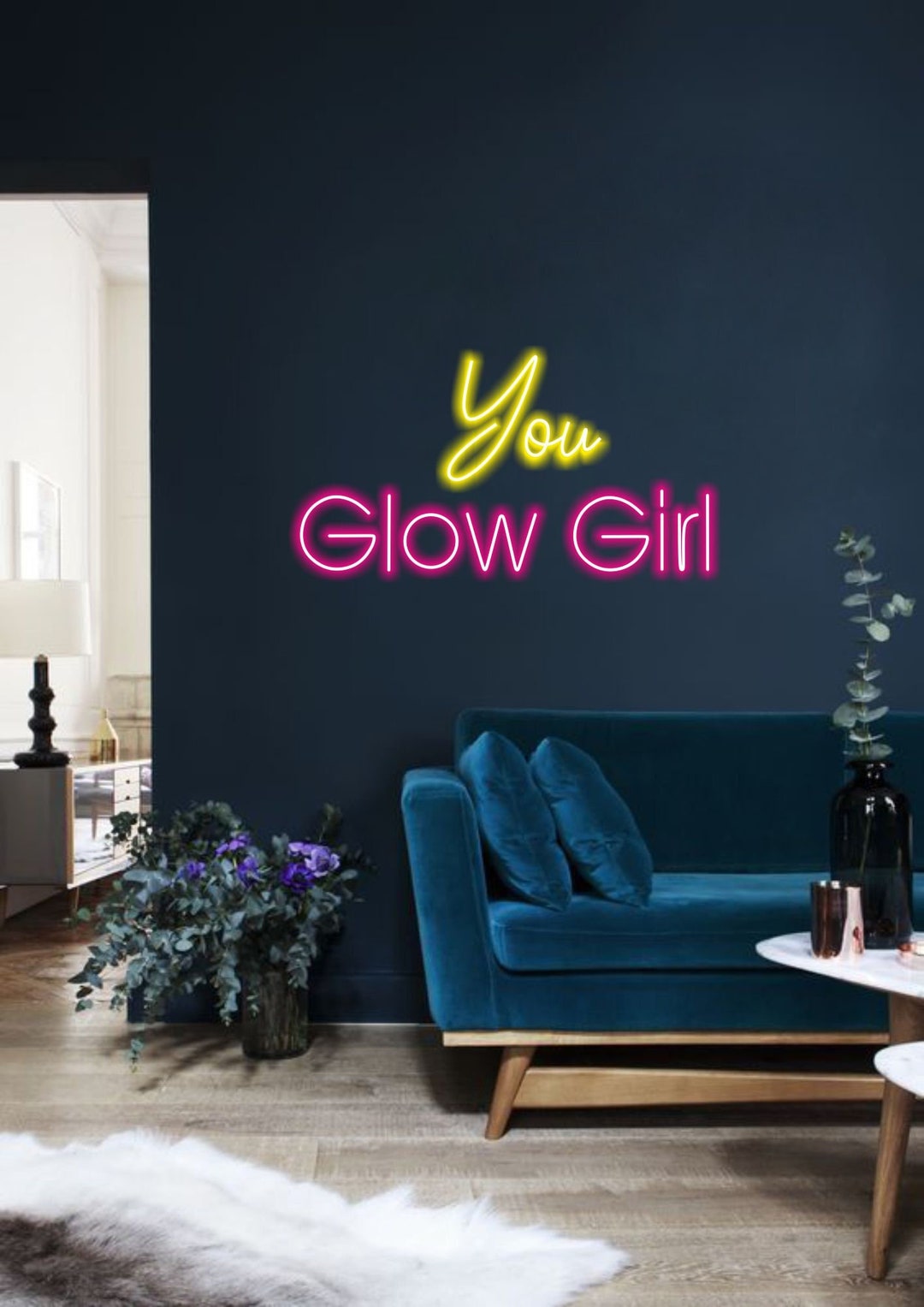 You Glow Girl Neon Sign for Beauty Salon. Neon Sign Art for Nail Salon ...