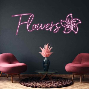 Flowers Neon Sign for Flower Shop. Sign for a Store - Etsy