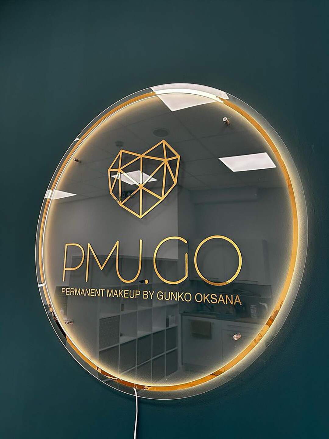 Gold Custom Acrylic Sign - Personalized Logo Display for Business - Etsy