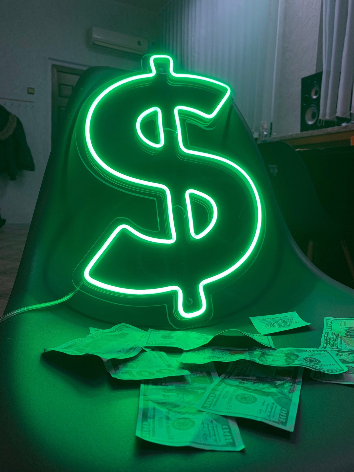 Dollar Sign Neon Sign - Bright Money Symbol for Your Space - Etsy