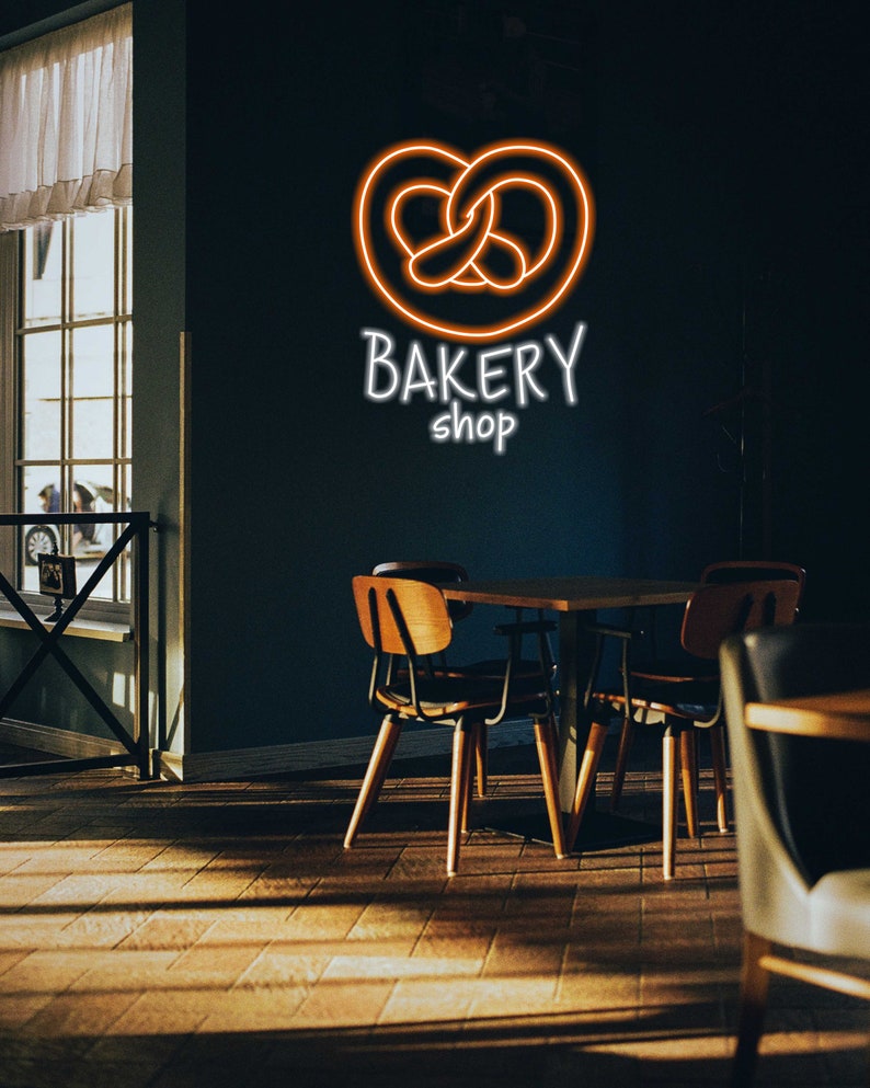 Bakery Shop Neon Sign Pretzel Led Neon Sign Coffee Bar - Etsy