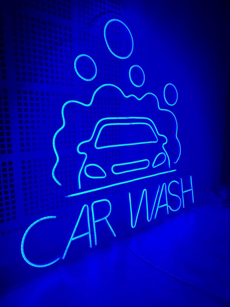 Car Wash Neon Sign for Auto Detailing Service. Car Business Signs - Etsy