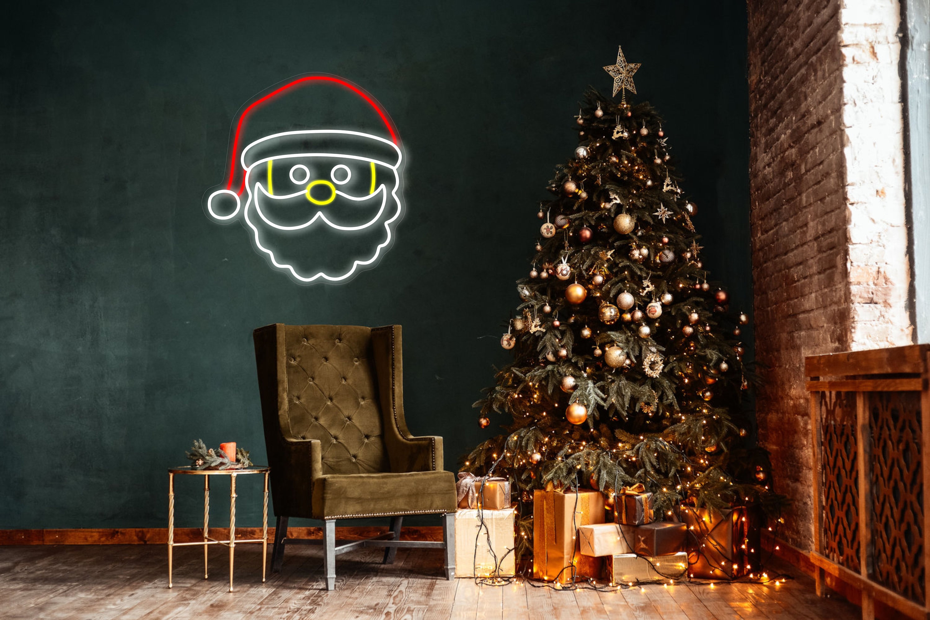 Santa LED Neon Sign for Wall Decor Christmas Neon Sign Santa | Etsy