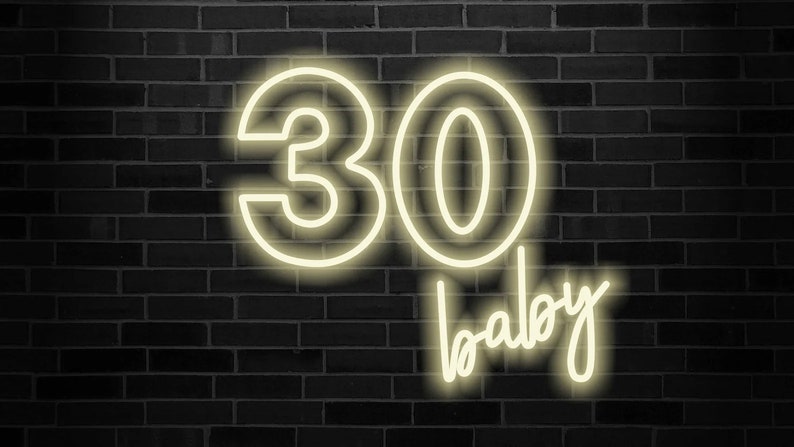 30th Birthday Neon Sign. Festive Decor for a Party. LED Signboard for ...