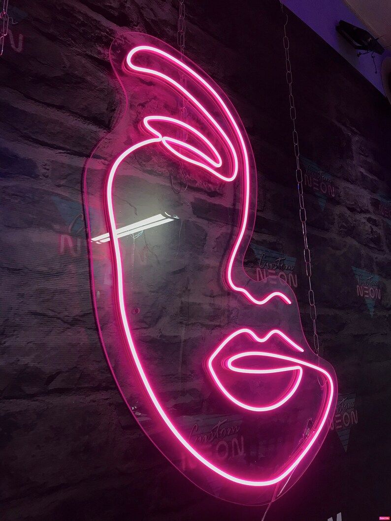 Abstract Face Girl Neon Sign Personalized Gifts Home Decor | Etsy