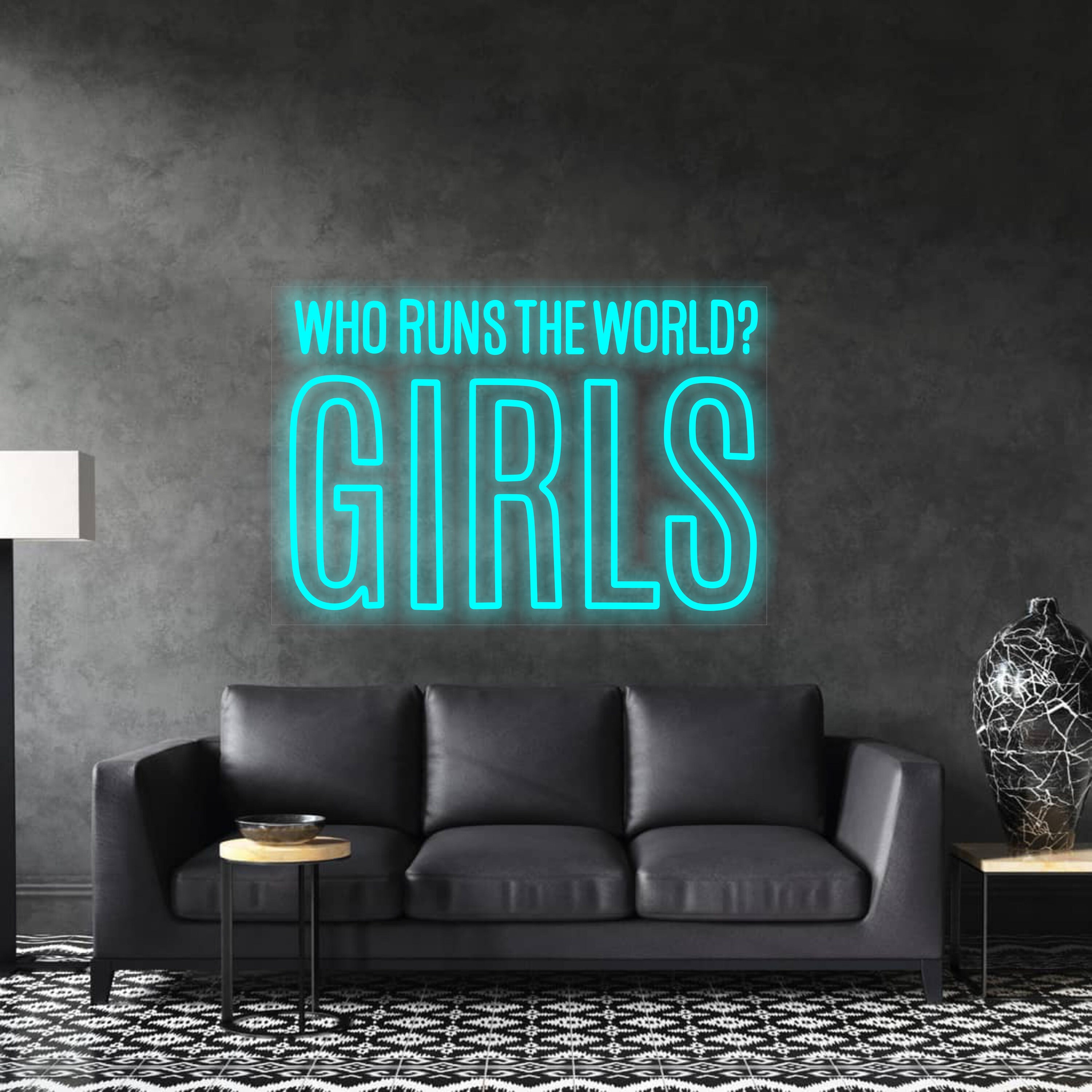 Who Runs the World Girls Neon Sign Neon Sign Quote Feminist | Etsy