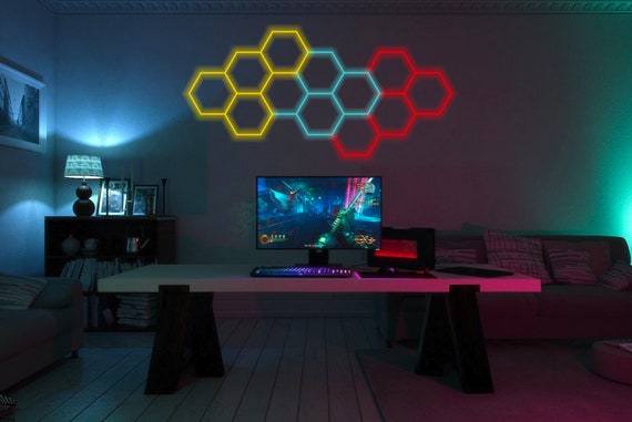 Honeycomb Neon LED Panel Hexagonal. Stock Exchange Office - Etsy