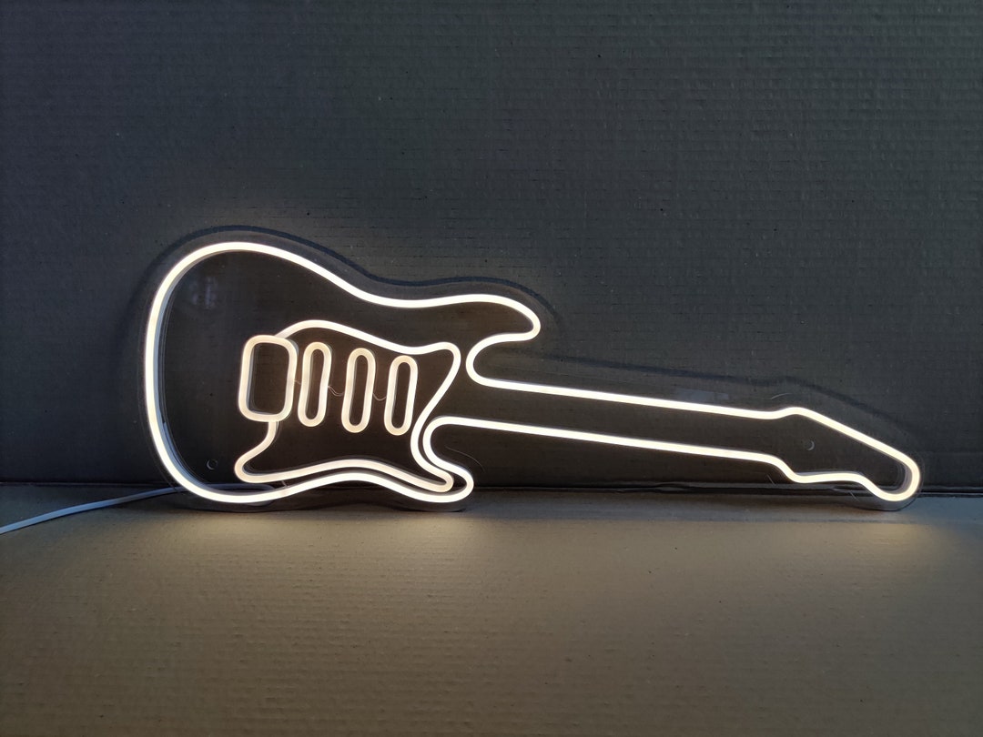 Electric Guitar Neon Sign: Music Lover Gift, Bedroom Wall Decor - Etsy