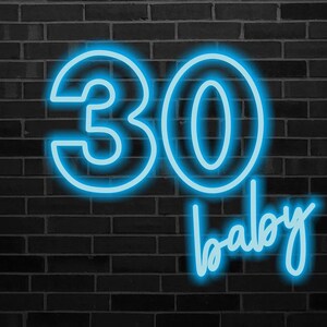 30th Birthday Neon Sign. Festive Decor for a Party. LED Signboard for ...