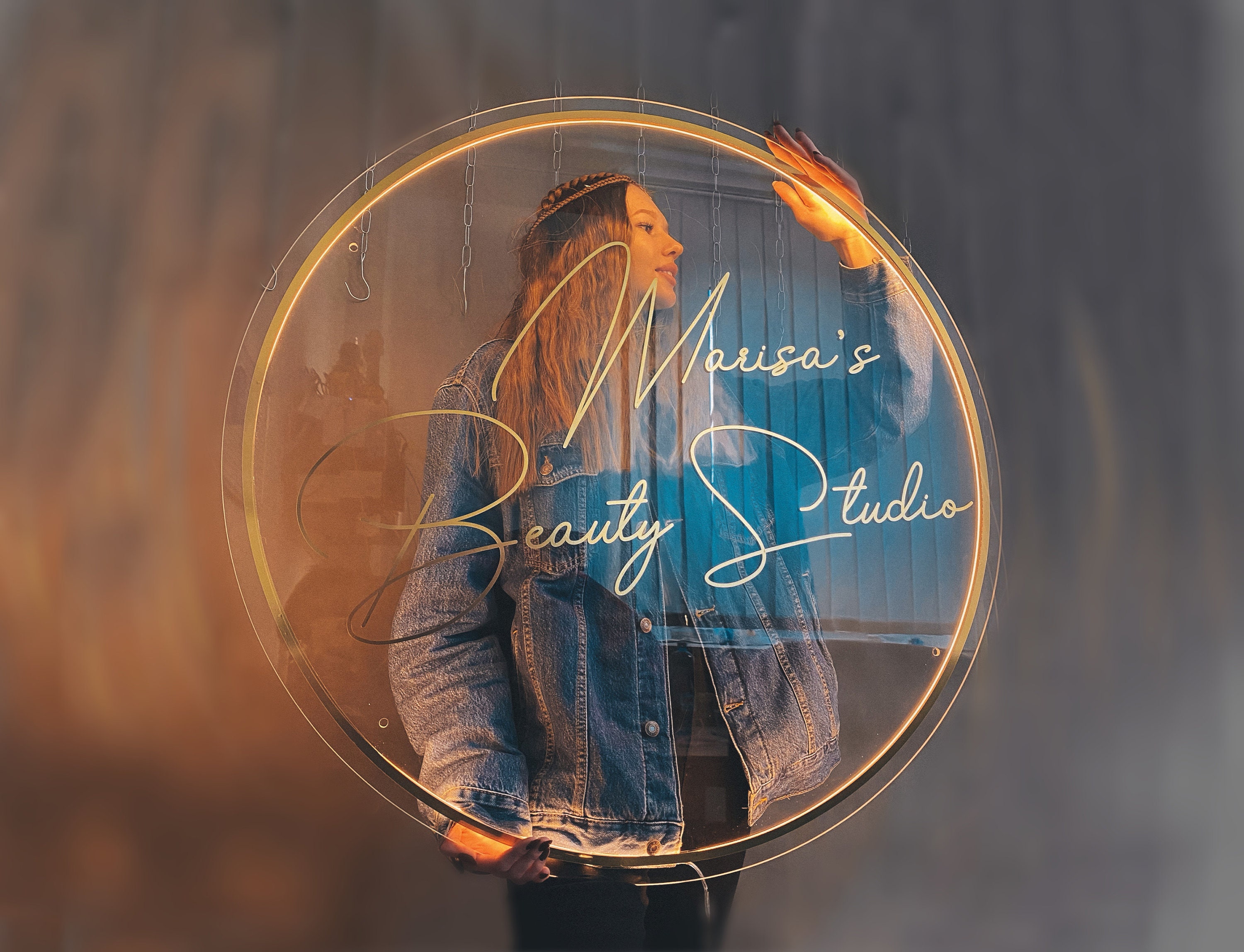 Gold Logo Sign Custom Acrylic Sign Acrylic Salon Sign - Etsy UK